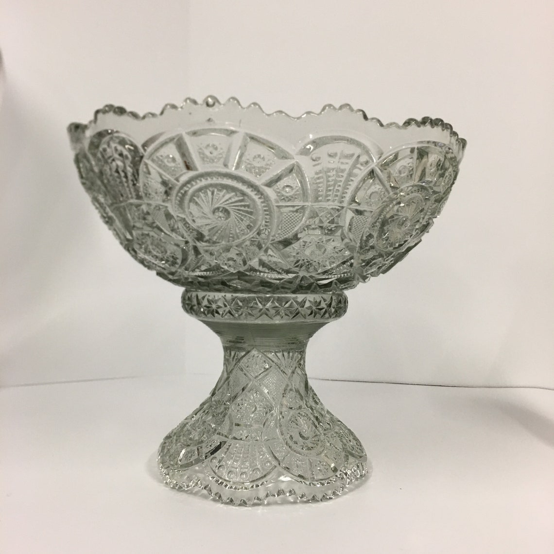 Imperial Glass Broken Arches Punch Bowl & Stand by Imperial | Etsy