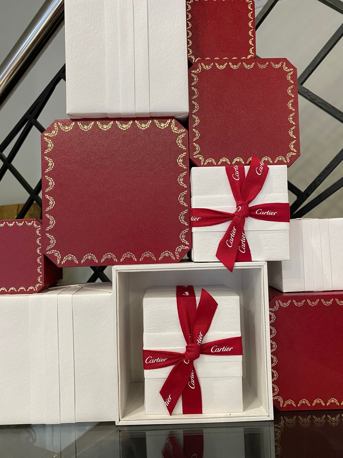 Authentic CARTIER Red & White Boxes Window Display Set - Etsy