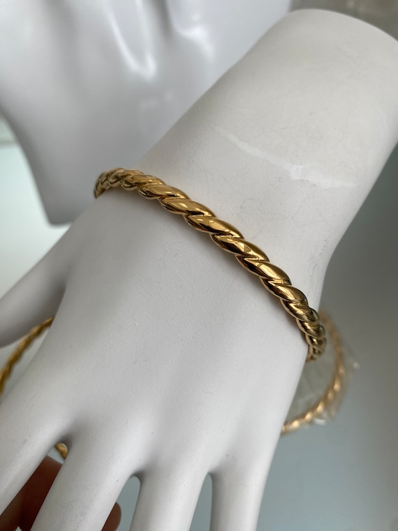 Gold Tone Lovers Rope Bangle Fashion Jewellery New O… - Gem