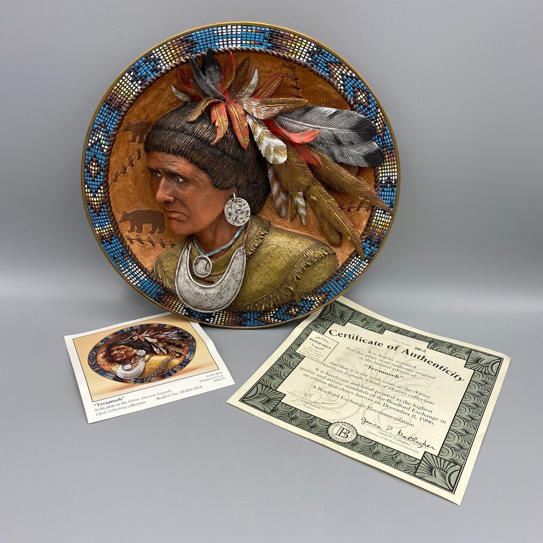 TECUMSEH Bradford Exchange Plate: Native American Legends, Chiefs of ...