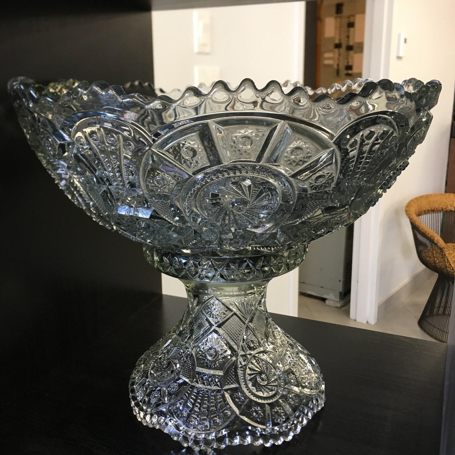 Imperial Glass Broken Arches Punch Bowl & Stand by Imperial | Etsy