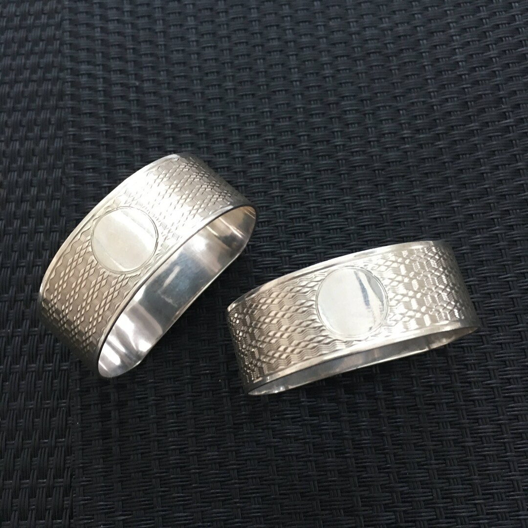Art Deco Sterling Silver Napkin Rings: Engine Turned, 1920 - Etsy
