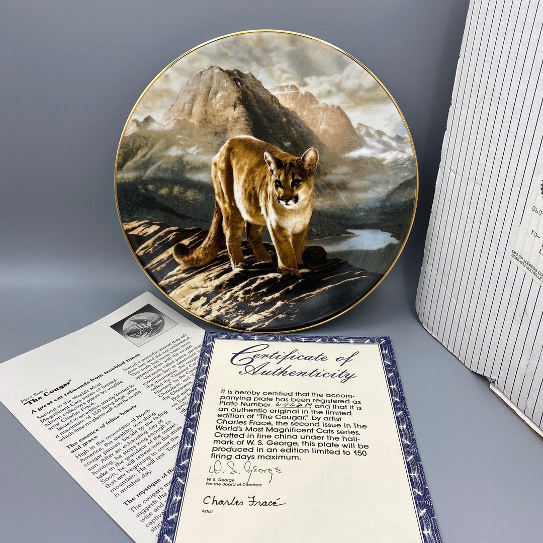 Charles Frace Cougar Collector Plate: Bradford Exchange 1991 - Etsy