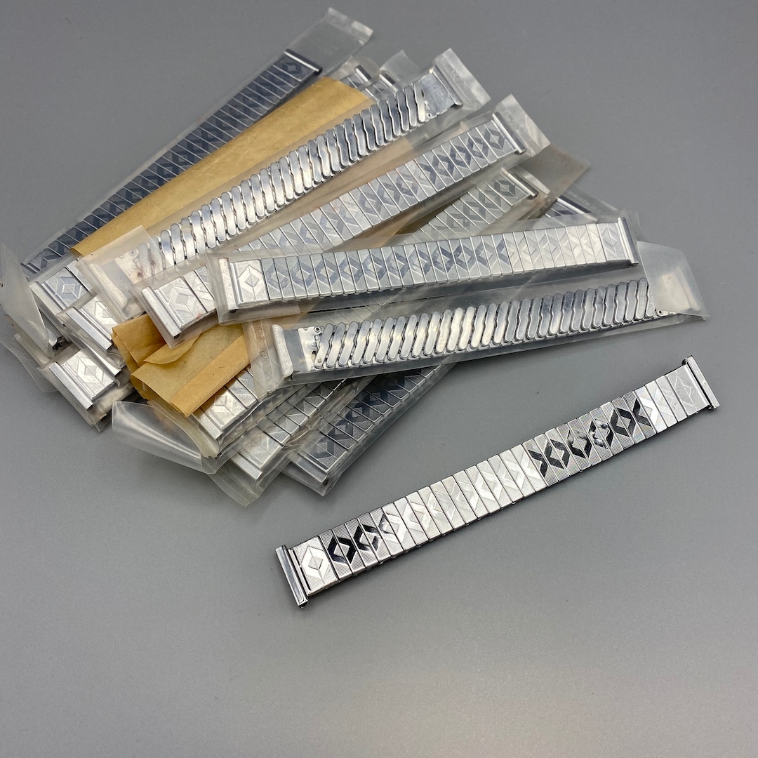 Expandable Watch Strap Silver Tone Watch Band Stainless Steel Stretch ...