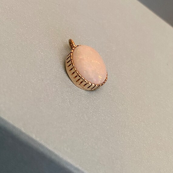 Vintage Opal Pendant, 10K Gold Jewelry Oval Bezel Set… - Gem