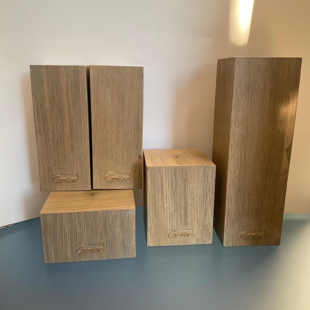 Cartier Watch Stand Displays Set of Six Different Sizes Wood Finish ...