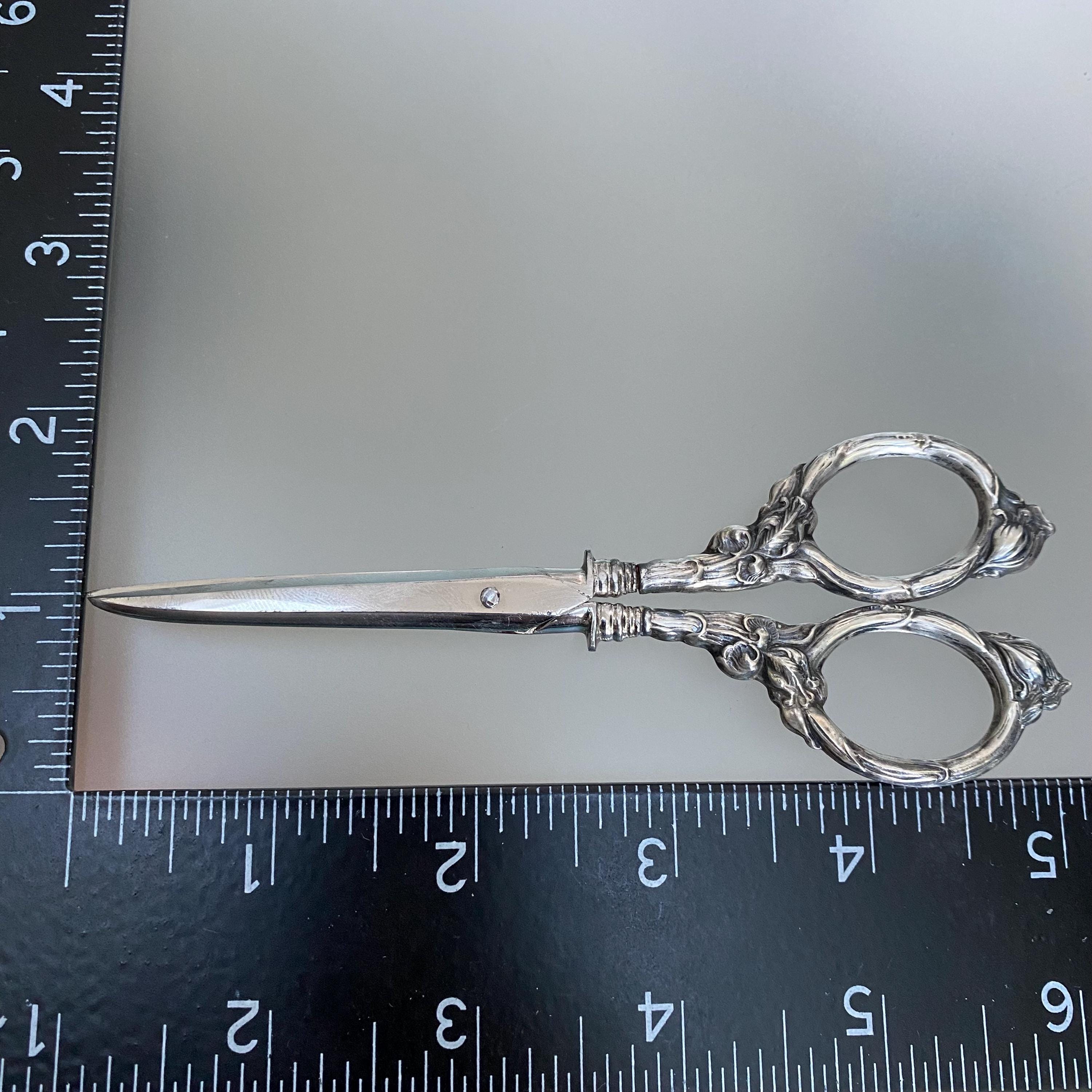 Vintage Sterling Silver Art Nouveau Embroidery Scissors: Griffon Floral ...