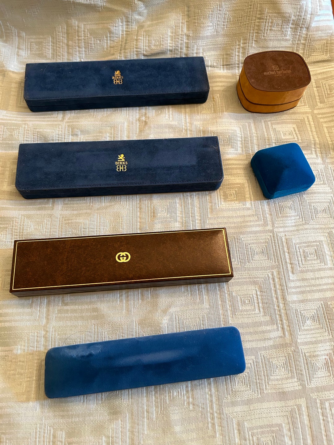Vintage Birks Blue Velvet Bracelet Box White Silk Lined BIRKS - Etsy