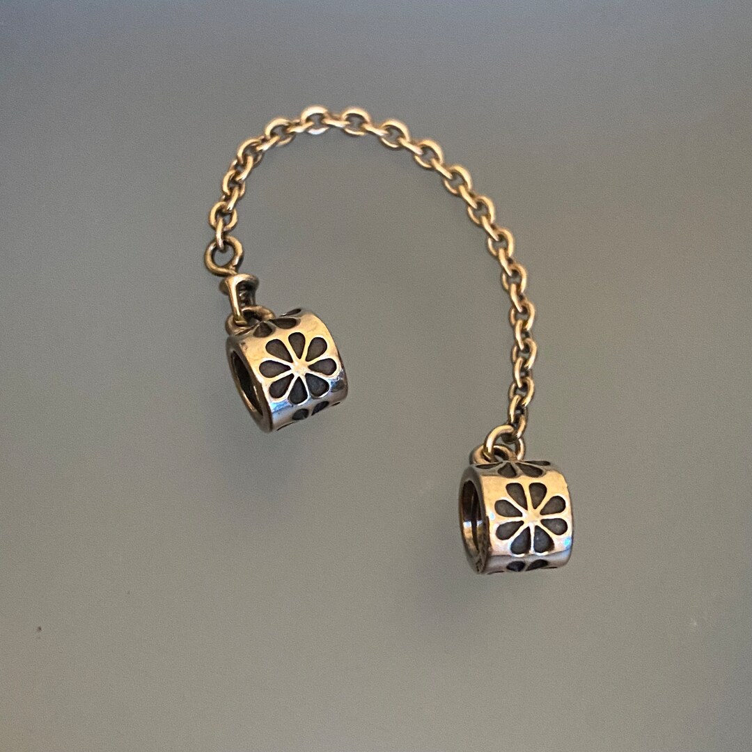 Vintage Authentic Pandora Daisy Safety Chain 790385 Extender Chain ...