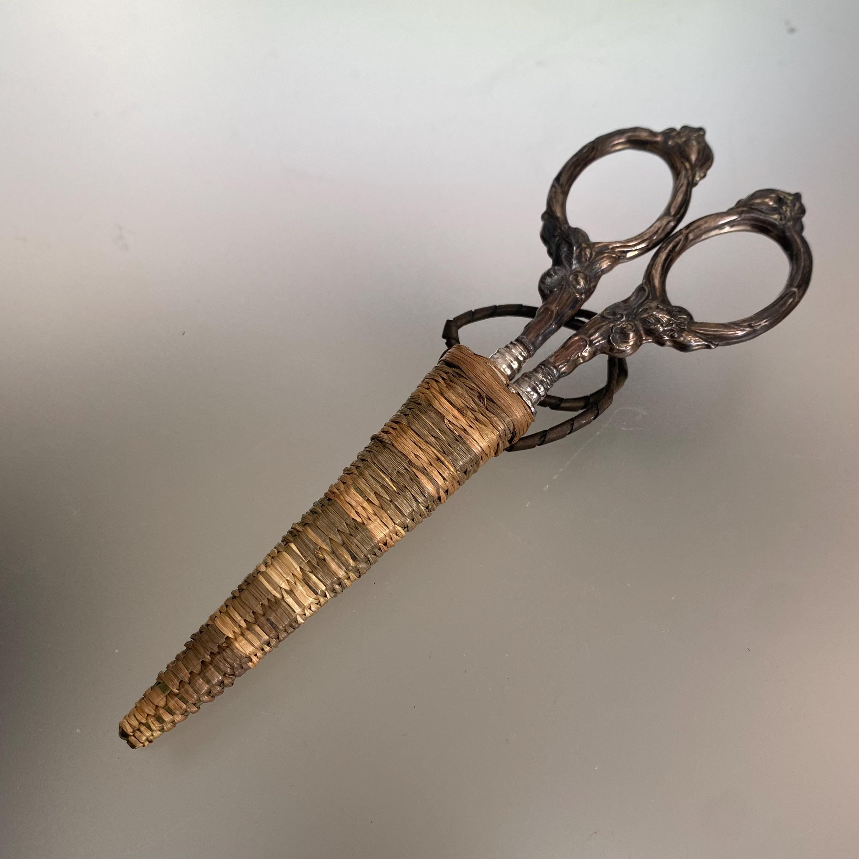 Vintage Sterling Silver Art Nouveau Embroidery Scissors: Griffon Floral ...