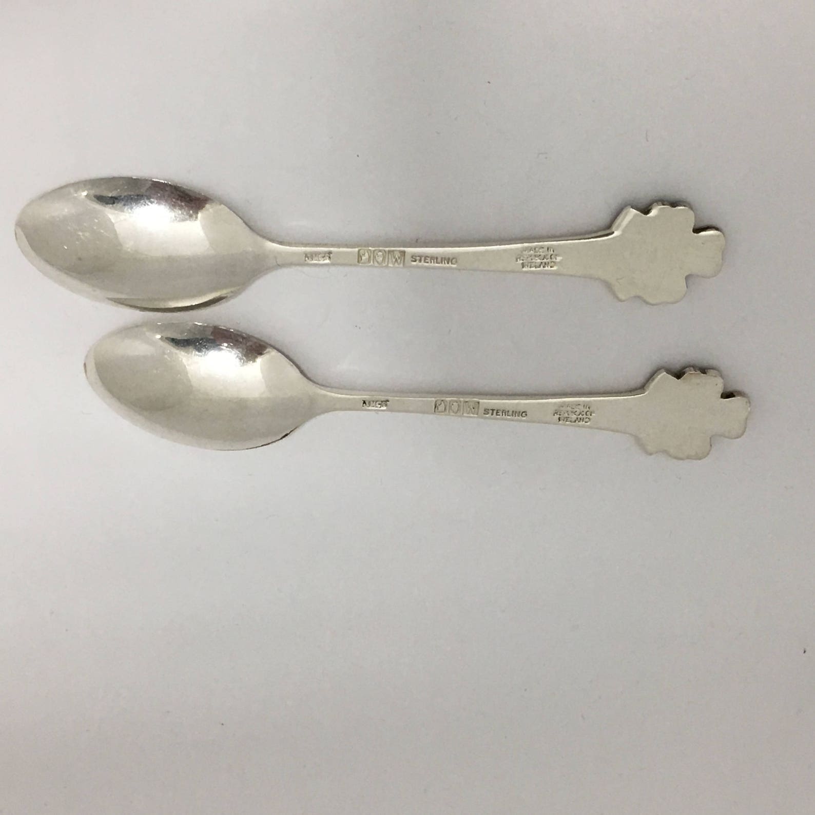 Ireland Souvenir Spoons Pair of Enamel Green Clover Ireland | Etsy