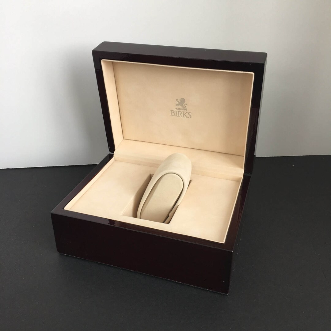 BIRKS Wooden Mahogany Lacquered Watch Box for One Watch With Cream ...
