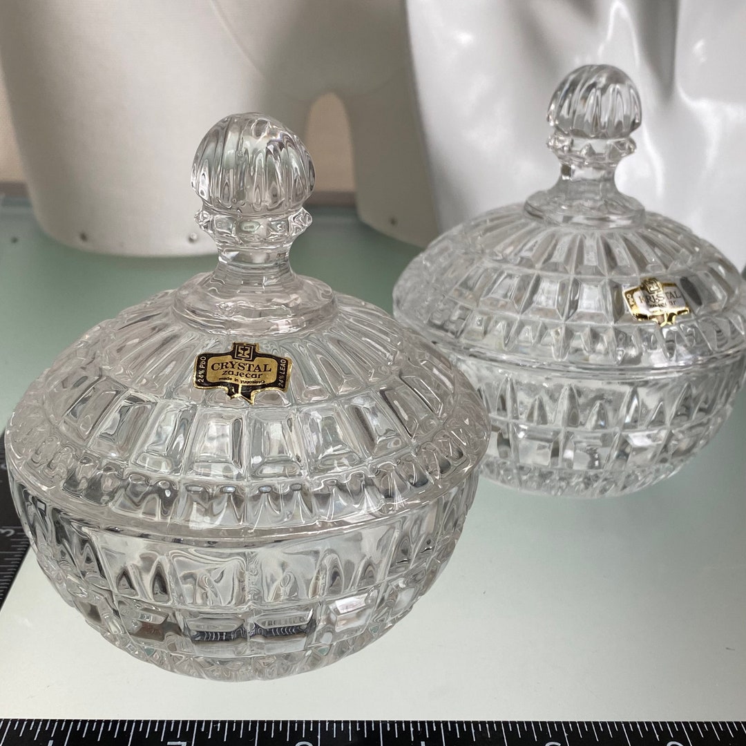 Crystal Zajecar Made in Yugoslavia VTG Two Lidded Lead Crystal Glass ...
