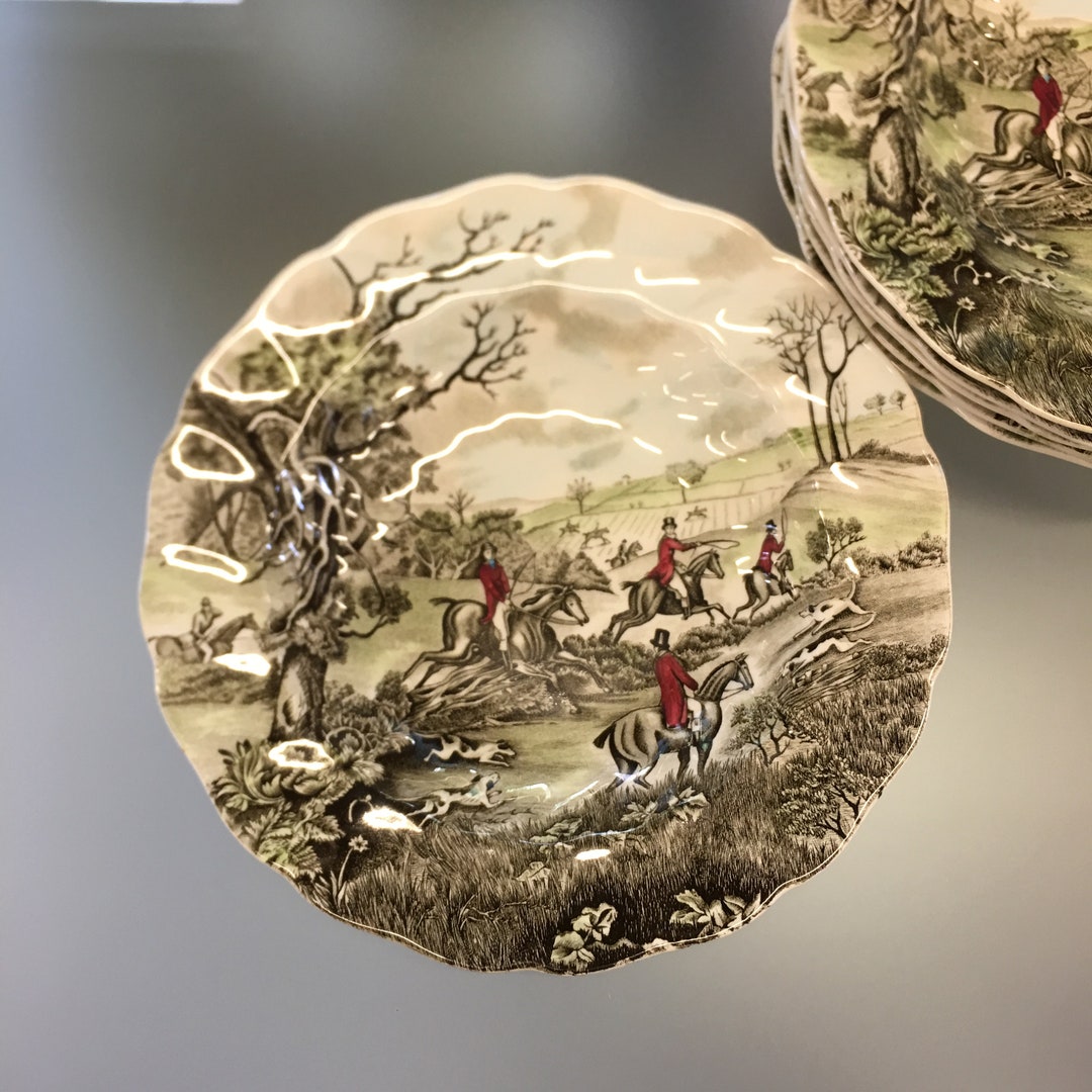 Johnson Bros Tally Ho THE JUMP Rim Soup Bowl 9 Inch by JOHNSON Brothers ...