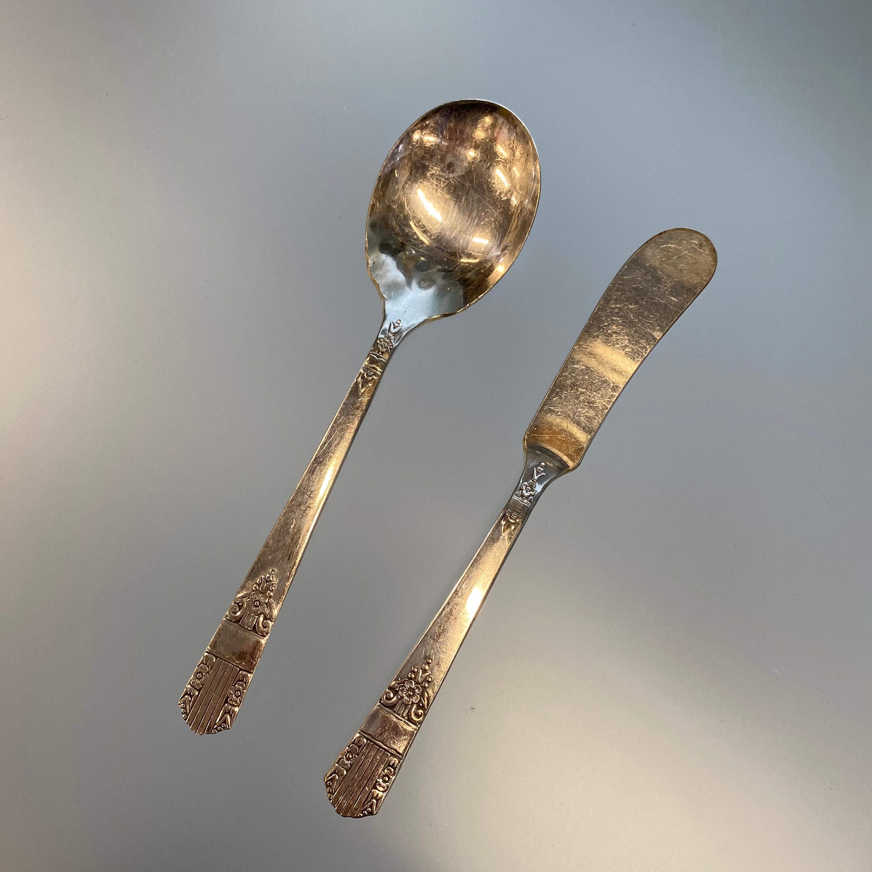 Vintage Wm A ROGERS A1 Plus Oneida Ltd HARMONY Sugar Spoon and | Etsy