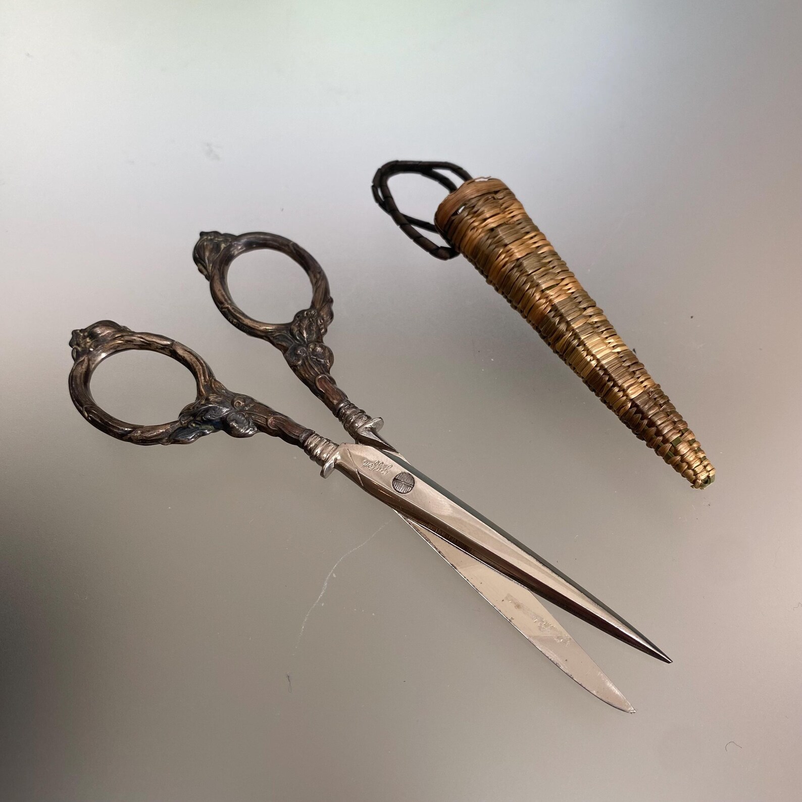 Vintage Sterling Silver Art Nouveau Embroidery Scissors: Griffon Floral ...