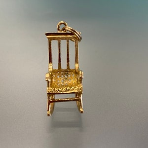 Vintage 18k Yellow Gold Rocking Chair Charm: 3D Bracelet Pendant - Etsy
