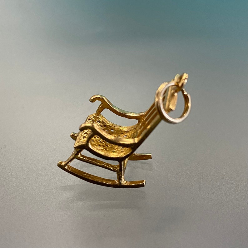 Vintage 18k Yellow Gold Rocking Chair Charm: 3D Bracelet Pendant - Etsy