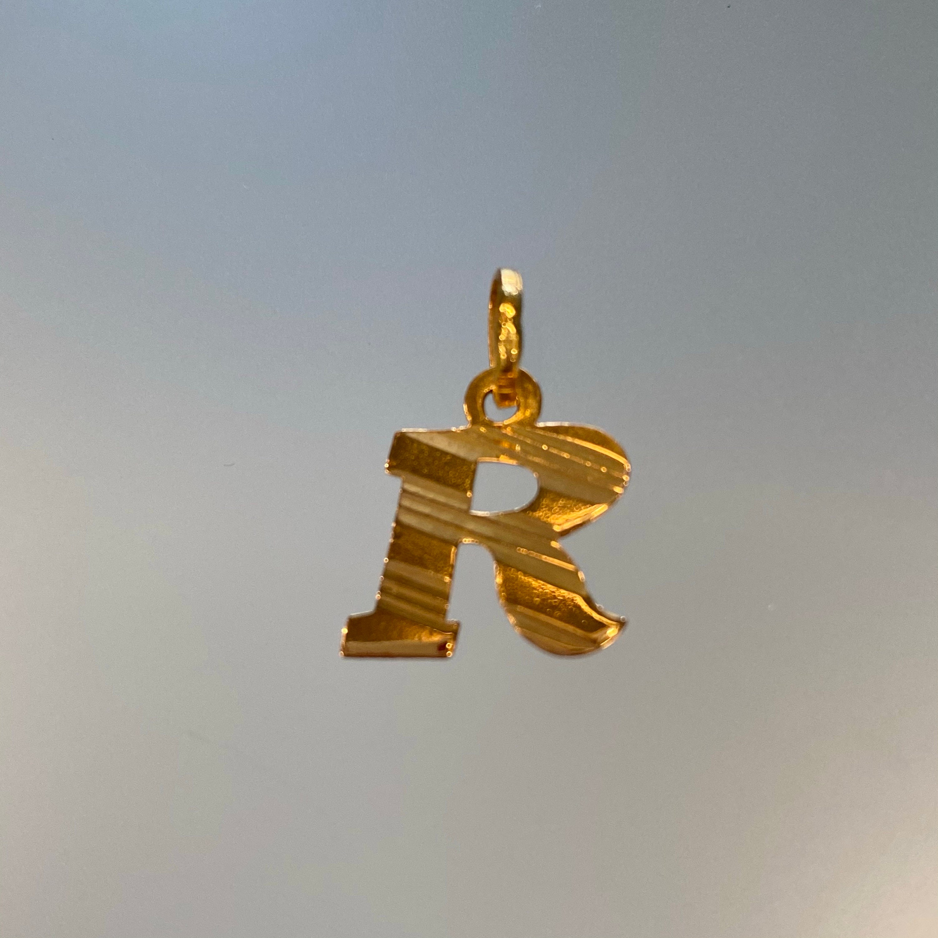 Vintage Letter R Pendant 22k Gold R Pendant R Gold Monogram - Etsy