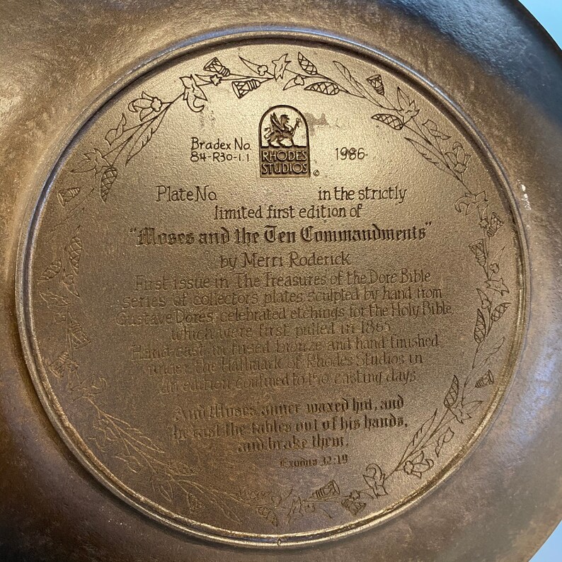Moses and the Ten Commandments Plate: 1986 Rhodes Studios 3D Casting - Etsy