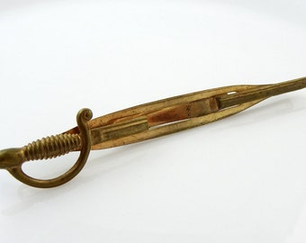 Sword tie bar silver sword tie clip with card Army of | Etsy