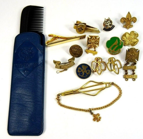 Vintage Boys Scouts and Girl Guides Lot Pins Tie Bars… - Gem