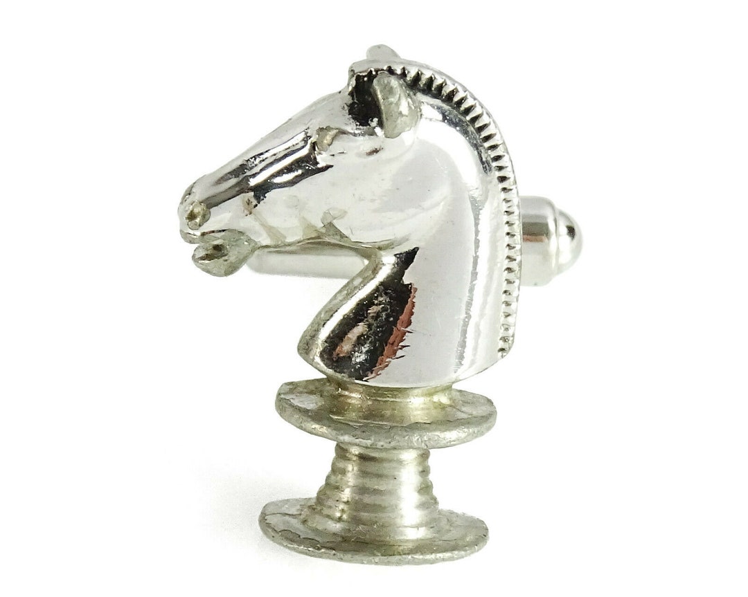 Hickok Vintage Horse Knight Chess Piece SINGLE Cufflink Figural Cuff ...