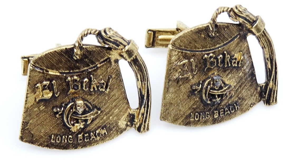 Large El Bekal Long Beach Shriners Hat Cufflinks Vintage 1975 Potentate ...