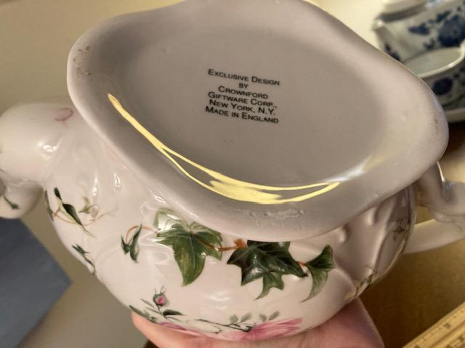 Vintage Crownford Rose & Ivy Porcelain Teapot - Made in England - Etsy