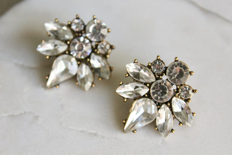 Cluster Earrings statement cluster studs/ sophisticated | Etsy