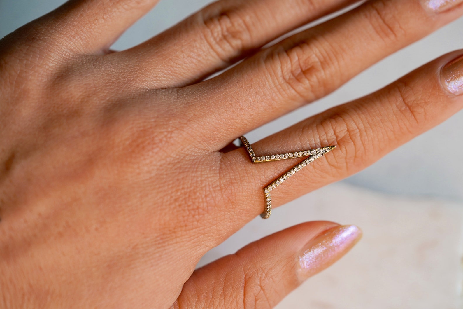 V Shaped Ring Stunning Minimal Ring/ Statement Ring/ Chevron - Etsy