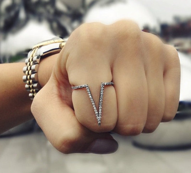 V Shaped Ring Stunning Minimal Ring/ Statement Ring/ Chevron - Etsy