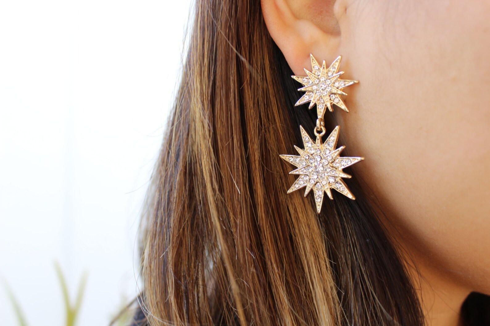 Statement Star Dangle Earrings Star Jewelry/ Gold Star/ | Etsy