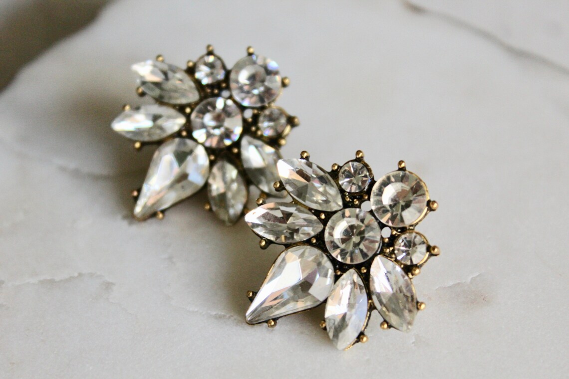 Cluster Earrings statement cluster studs/ sophisticated | Etsy