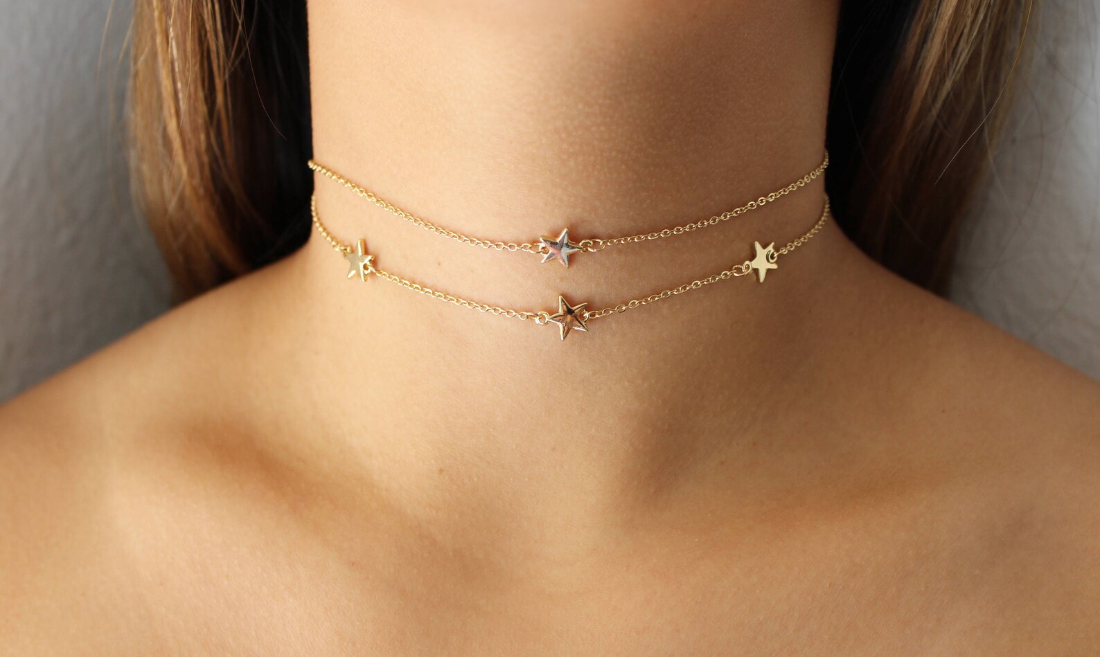 Dainty Star Choker Necklace- Gold Choker/ Small Star Choker/ Delicate ...