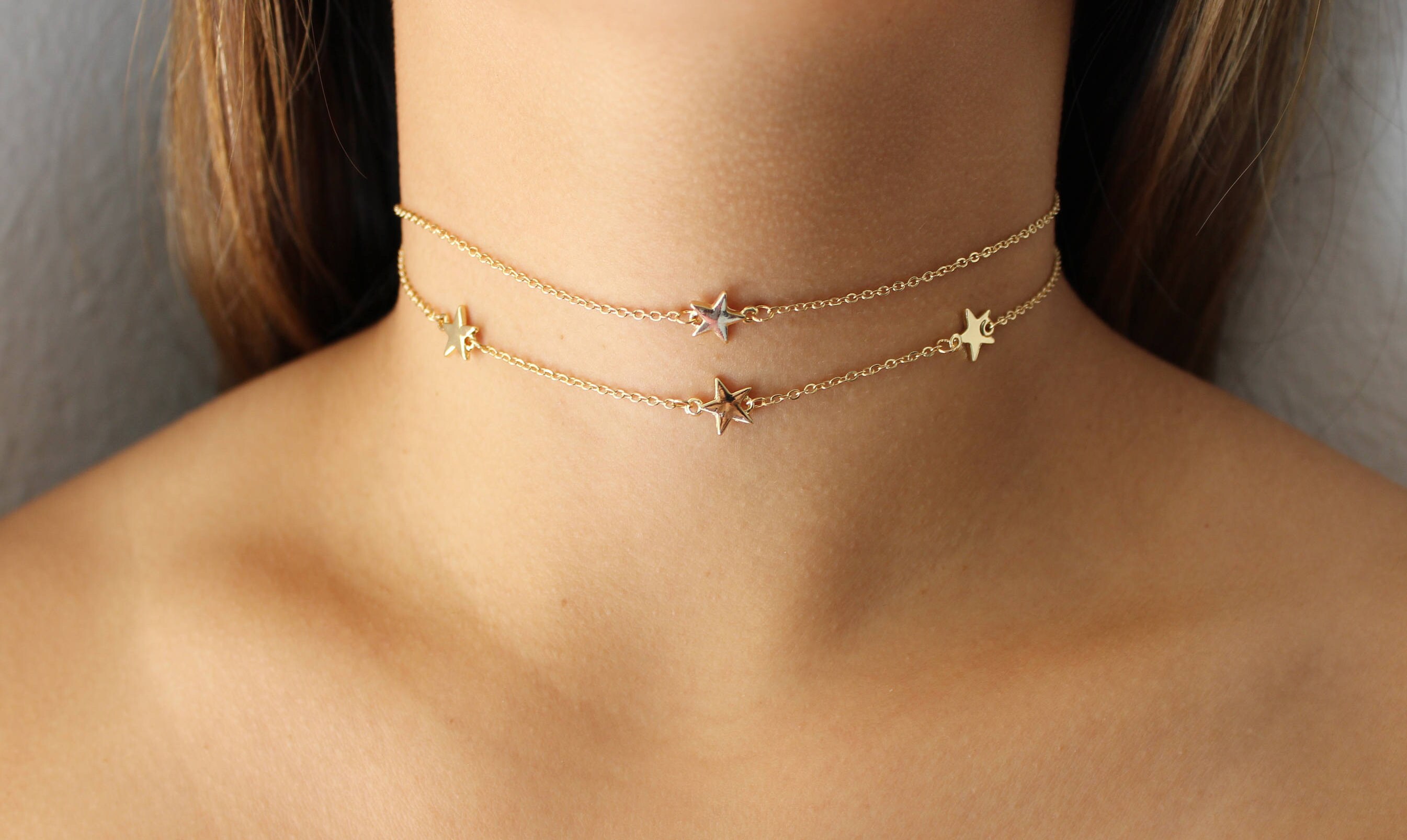 Dainty Star Choker Necklace Gold Choker/ Small Star Choker/ | Etsy