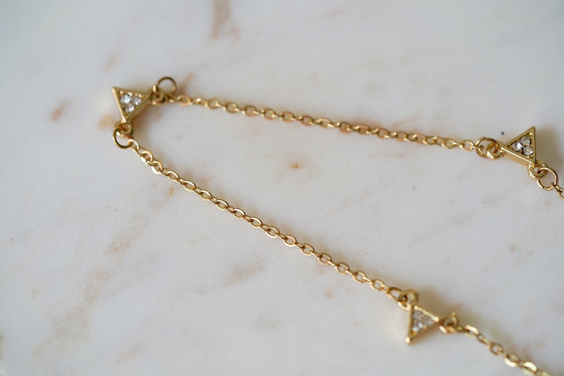 Tiny Triangle Necklace Gold Triangle Necklace/ Small Triangle | Etsy