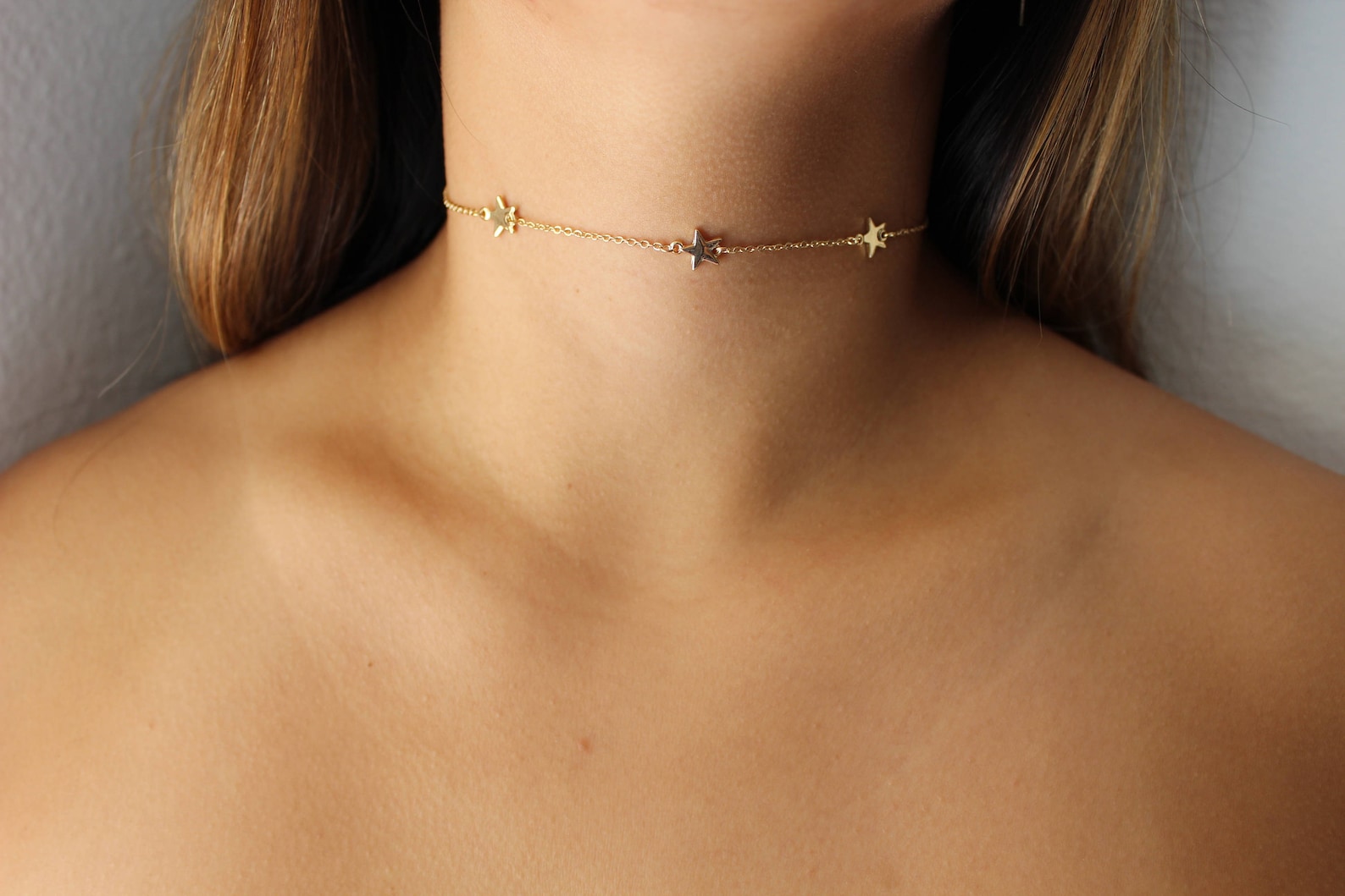 Dainty Star Choker Necklace Gold Choker/ Small Star Choker/ | Etsy