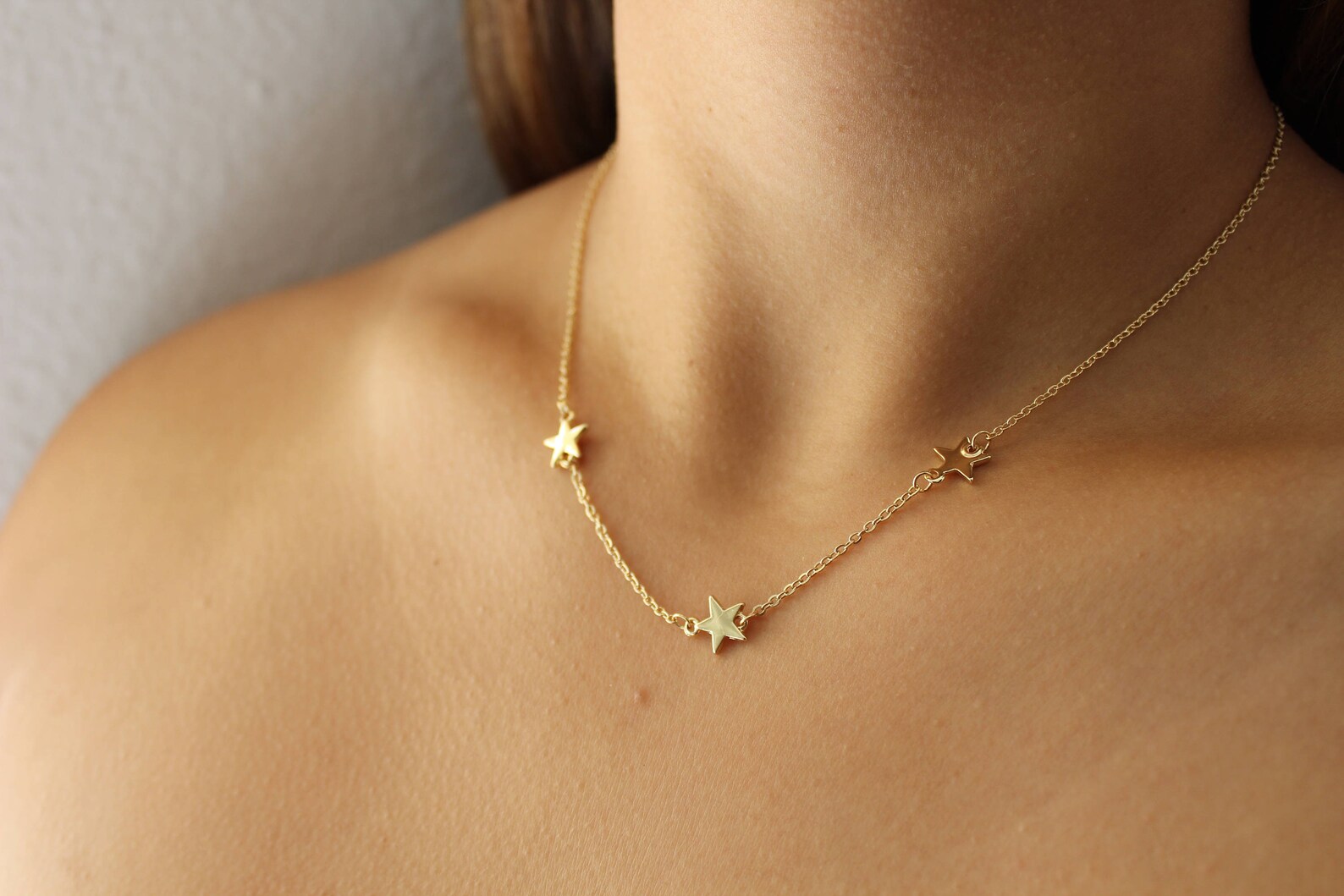 Dainty Star Choker Necklace- Gold Choker/ Small Star Choker/ Delicate ...