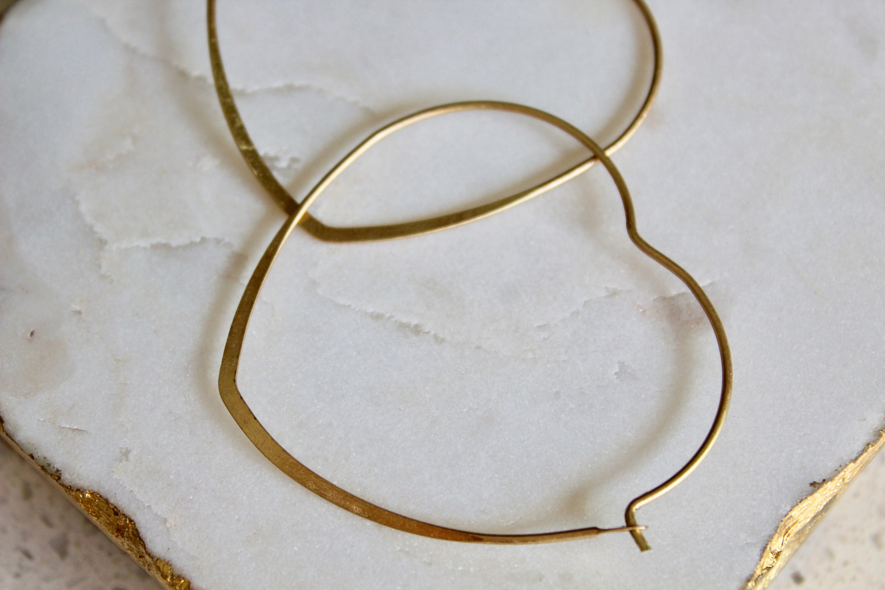 Gold Heart Hoop Earrings Valentine's Gift/ Heart Jewelry/ - Etsy