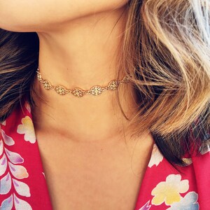 Gold Choker Necklace Dainty Choker/ Delicate Choker/ Thin Choker ...