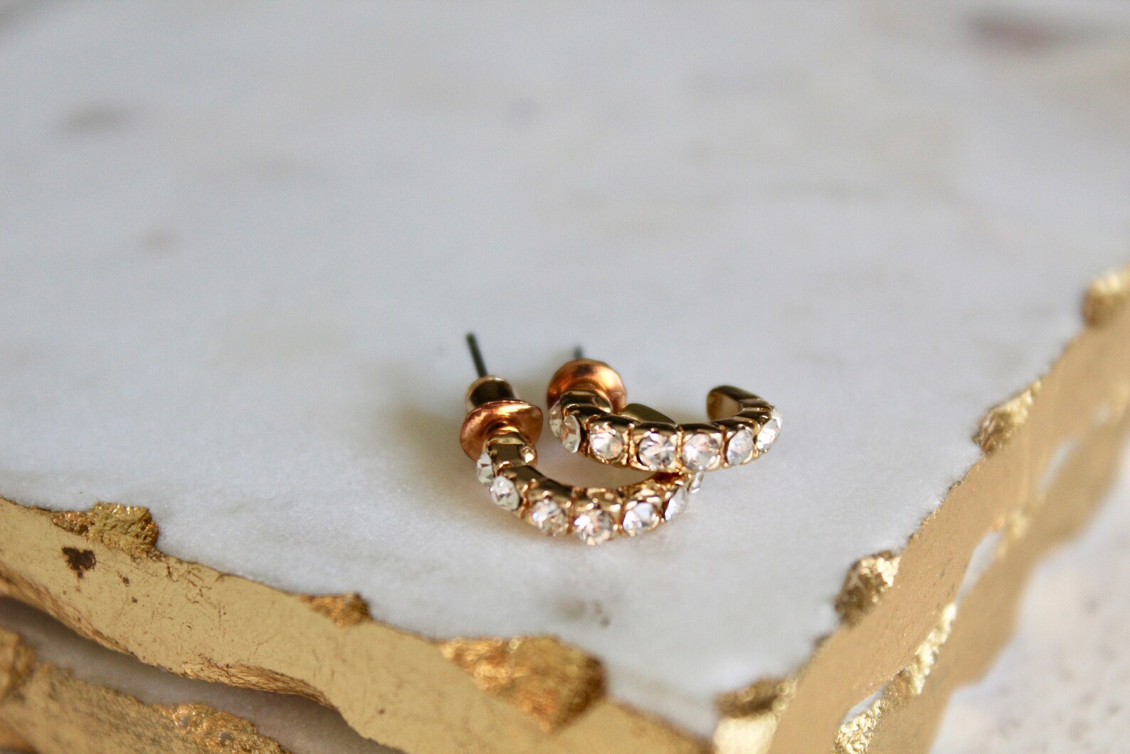 Tiny Gold Hoops Earrings Small Sparkly Hoop Earrings/ CZ | Etsy