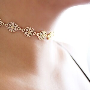 Gold Choker Necklace Dainty Choker/ Delicate Choker/ Thin Choker ...