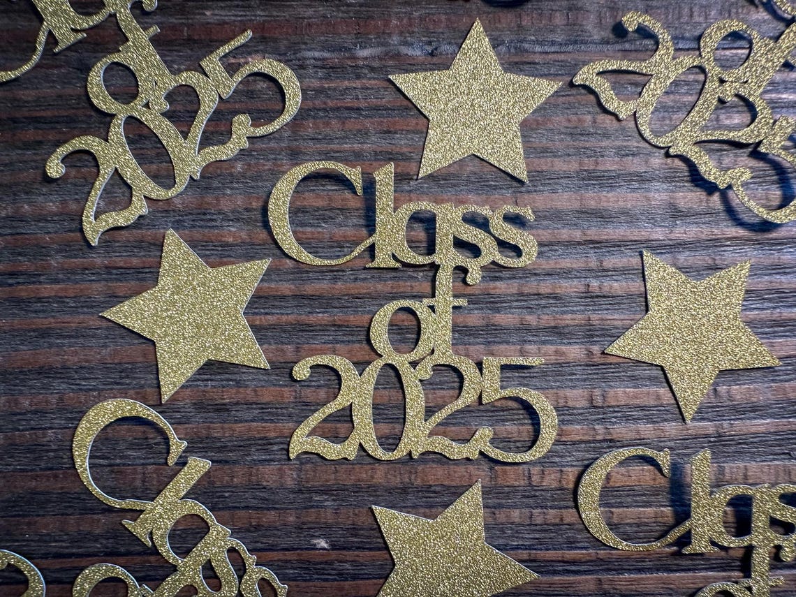 Gold Class of 2025 Graduation Party Confetti With Gold Stars - Etsy