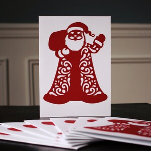 Santa Christmas Card Set - Etsy