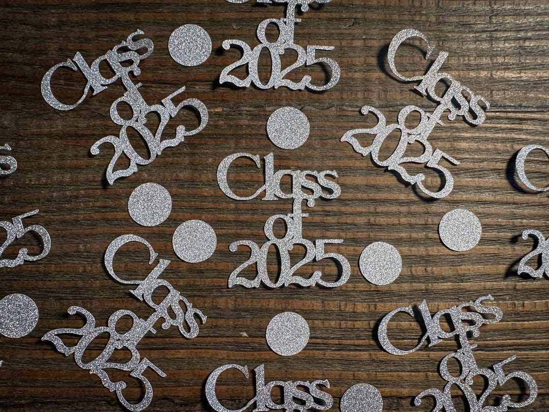Silver Class of 2025 Graduation Party Confetti With Silver Circles - Etsy