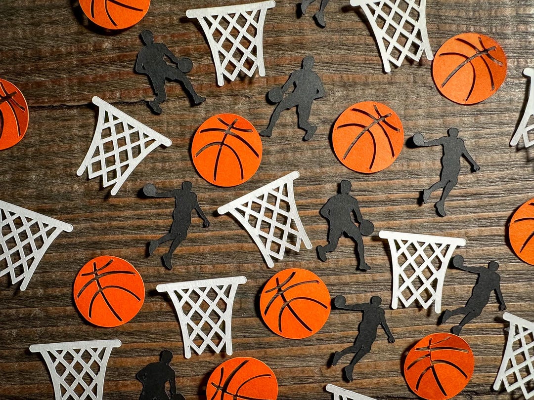 Basketball Party Confetti With Two Player Cutouts - Etsy