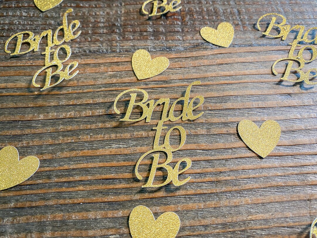 Glitter Gold Bride to Be Bridal Shower Confetti With Hearts - Etsy
