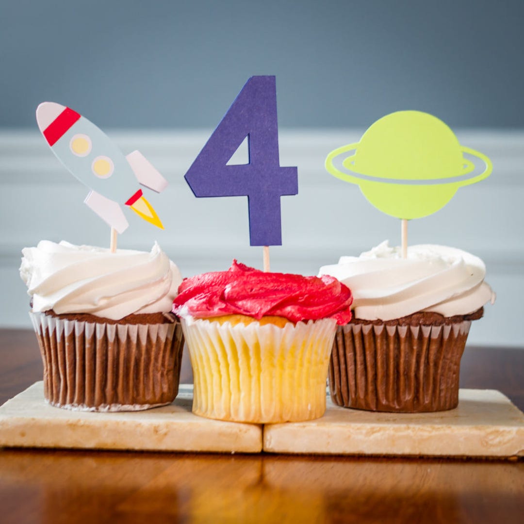Space Party Cupcake Toppers - Etsy