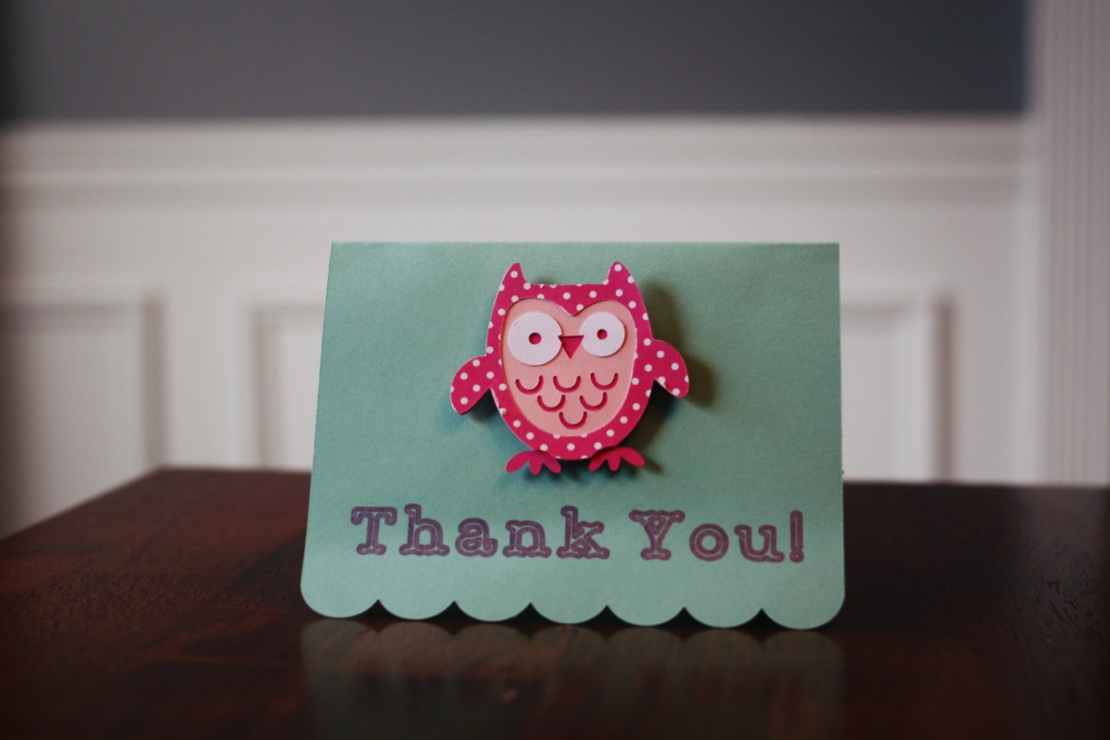 Owl Thank You Card - Etsy